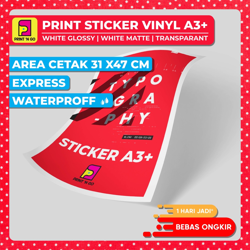 Jual Cetak Stiker Vinyl A3+ Waterproff | Shopee Indonesia
