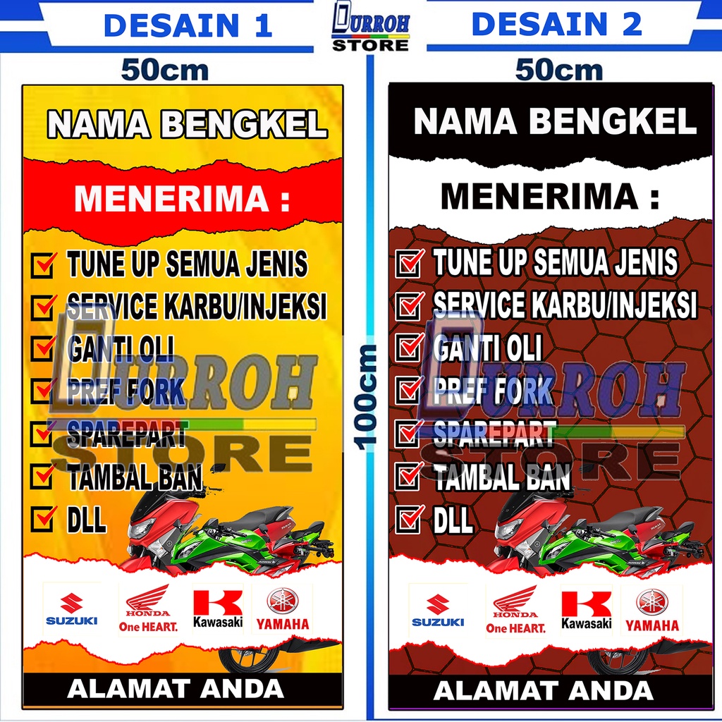 Jual Spanduk Banner Usaha Bengkel Motor Versi Vertikal | Shopee Indonesia