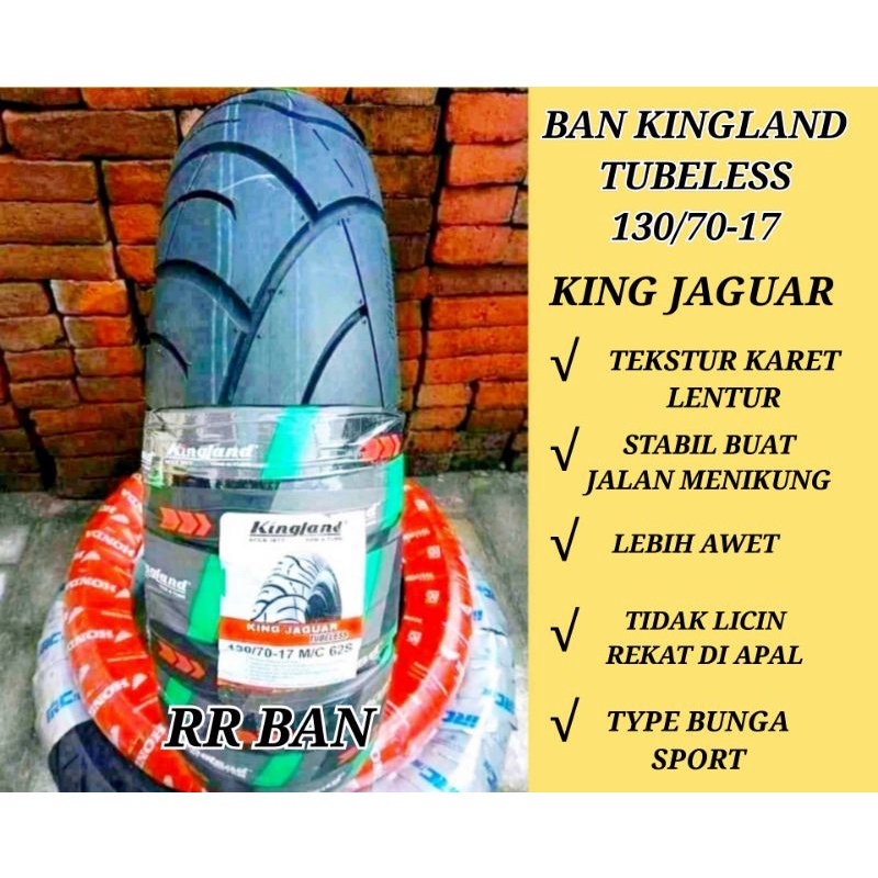 Jual ban motor kingland tubeles 130/70-17 king jaguar ban bebek ban ...