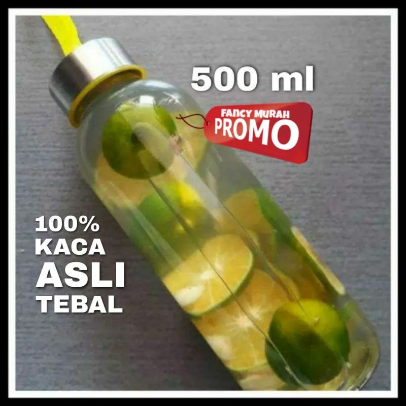 Jual (PROMO) BOTOL MINUM KACA BENING POLOS 500 ML & 420 ML BOTOL KACA ...