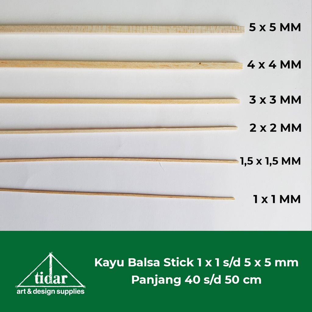 Jual Kayu Balsa Stick 1 1,5 2 3 4 5 mm / Balsa Stik / Kayubalsa ...
