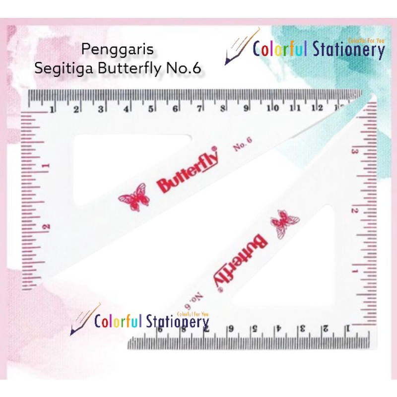 Jual Penggaris / Mistar Segitiga Butterfly No.6 | Shopee Indonesia