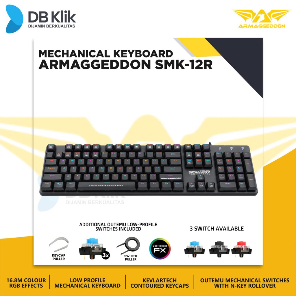 Jual Keyboard Gaming Armaggeddon SMK-12R RGB KESTREL - SMK12R KESTREL ...