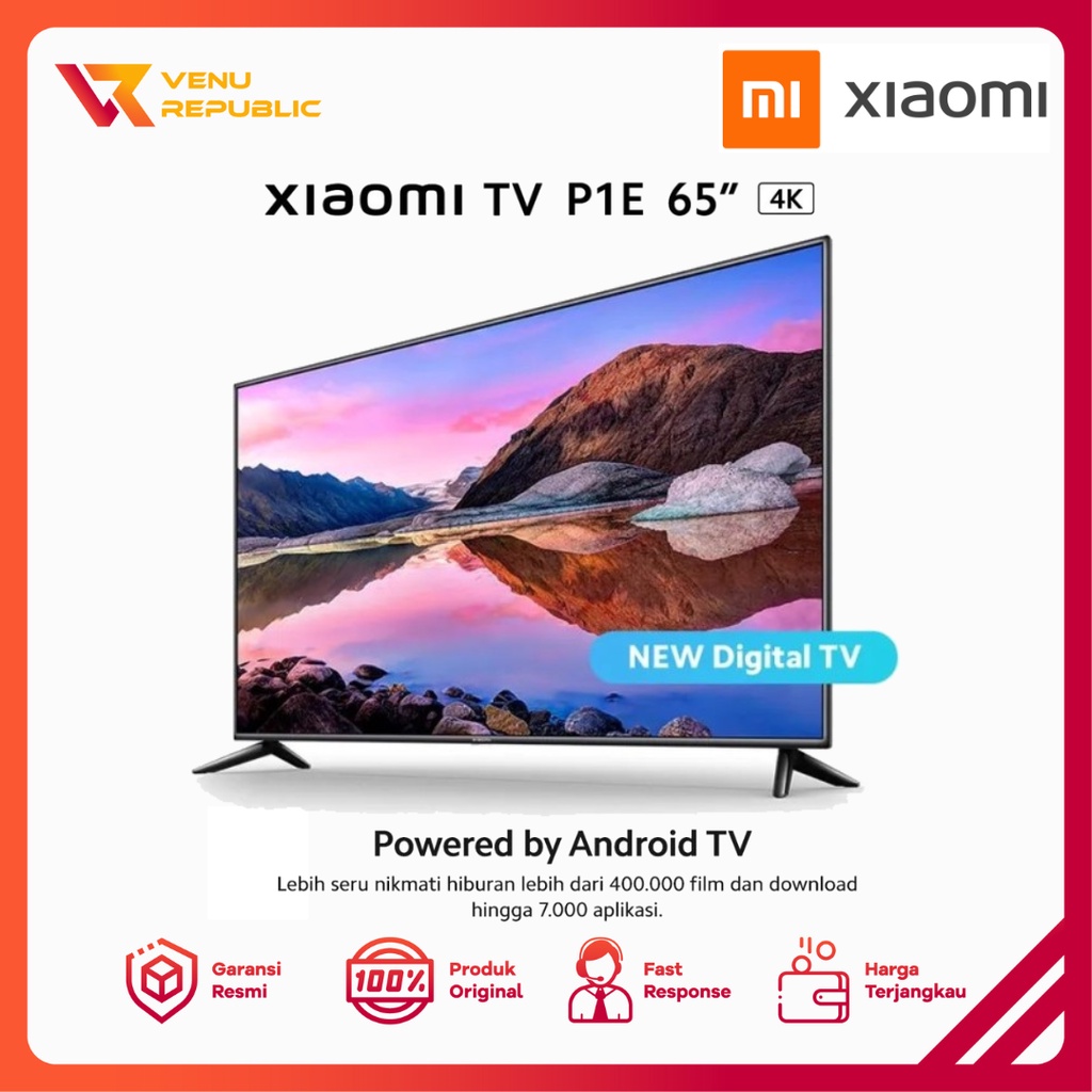 Jual Xiaomi TV P1E Android Smart TV 65 inch 4K UHD Smart Home Control | Shopee Indonesia