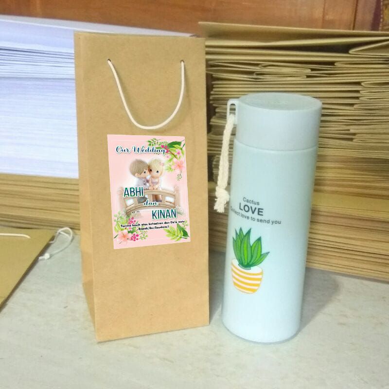 Jual PAPERBAG STIKER | 90 gsm | 10cm x 10cm x 24cm | Shopee Indonesia