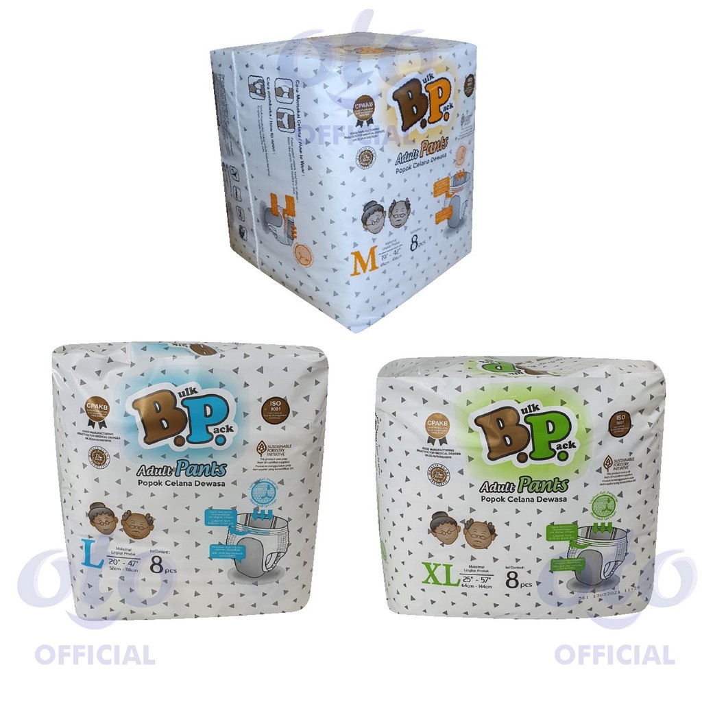 Jual BP Diapers Adult Pants / Popok Dewasa model Celana, ukuran M / L / XL isi 8 pcs | Shopee ...