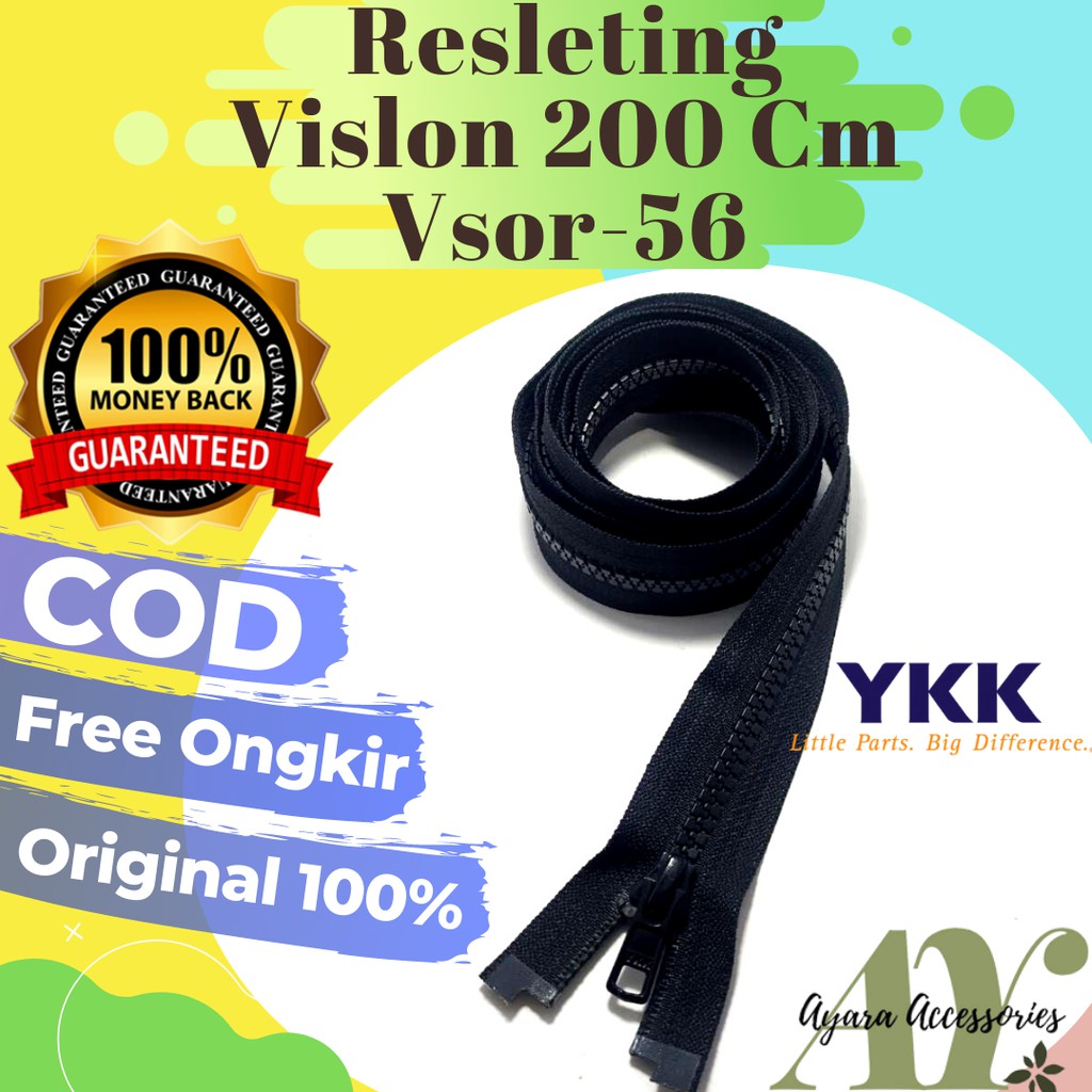Jual RESLETING SLETING ZIPPER JAKET YKK VISLON 200CM | Shopee Indonesia
