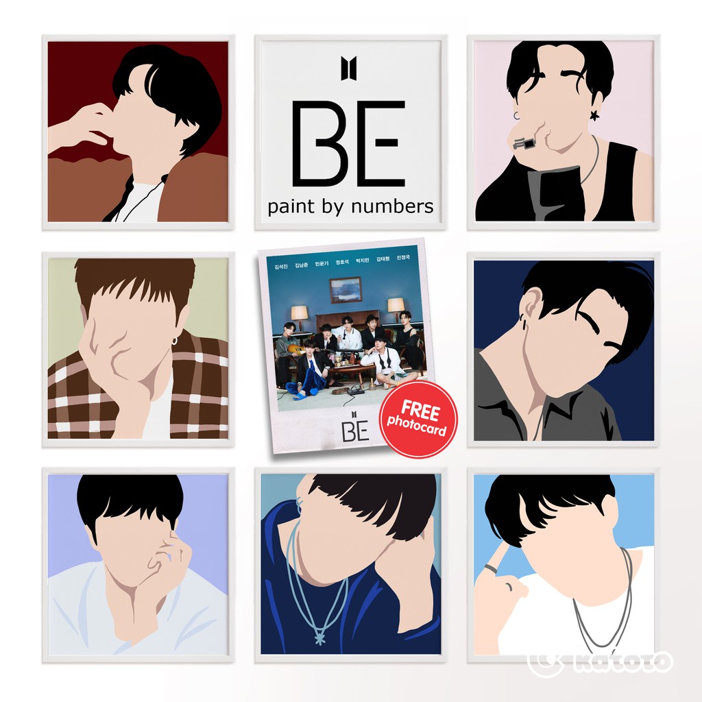Jual PAINT BY NUMBERS. BTS ALBUM BE PAINTING KIT. RM JIN SUGA J-HOPE ...
