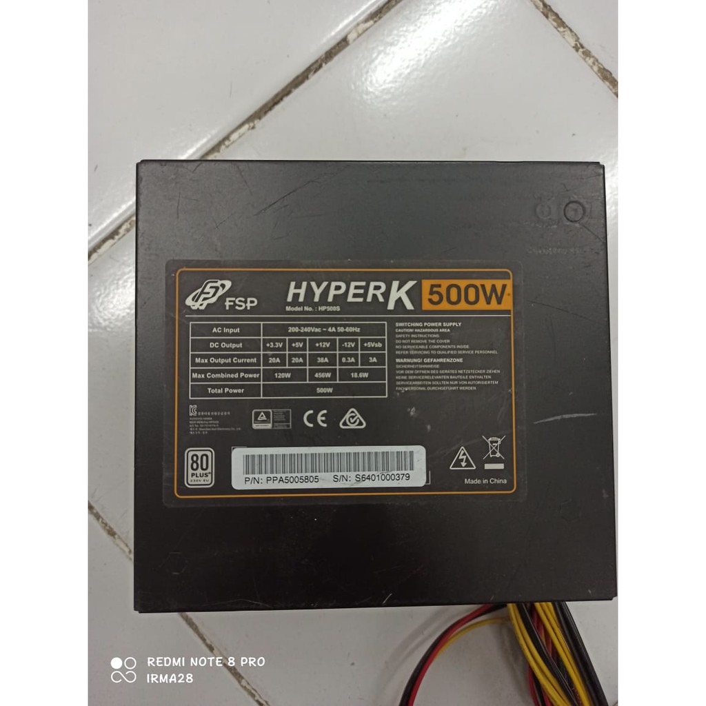 Jual PSU FSP HYPER K 80 PLUS 500 WATT | Shopee Indonesia