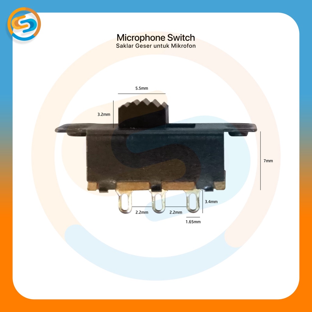 Jual tombol switch untuk microphone saklar geser untuk mikropon ( 5 pcs ...