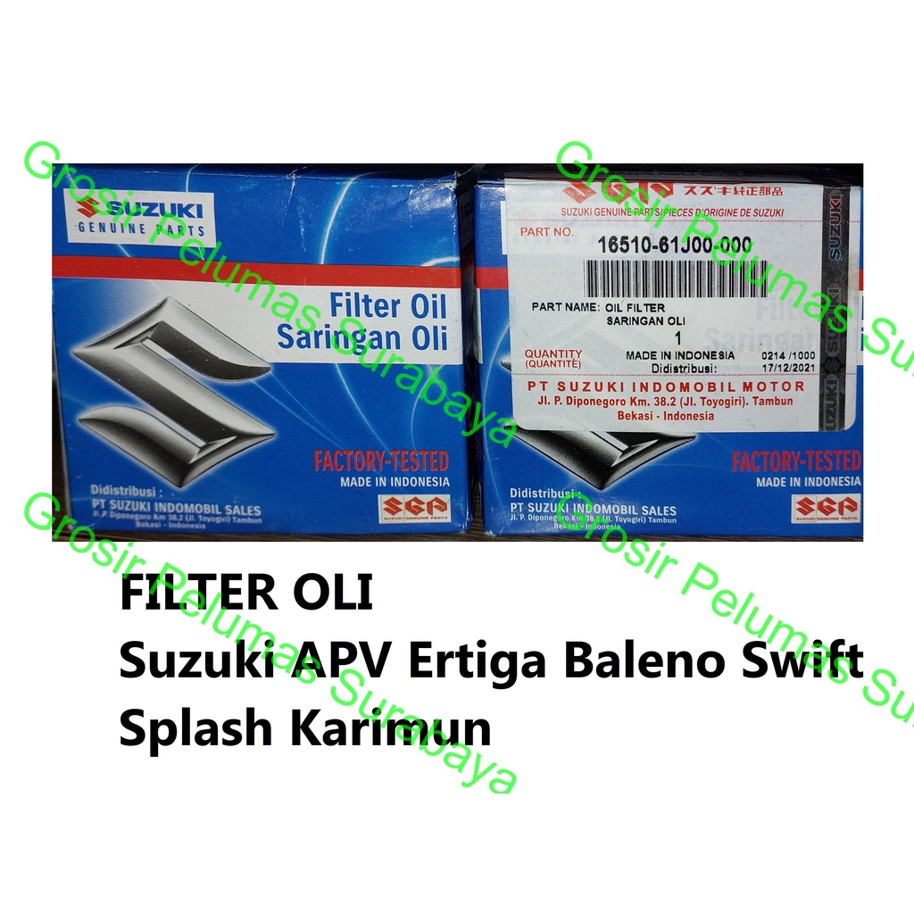 Jual ORIGINAL Oil Filter Oli SUZUKI ERTIGA APV Swift Splash Karimun ...