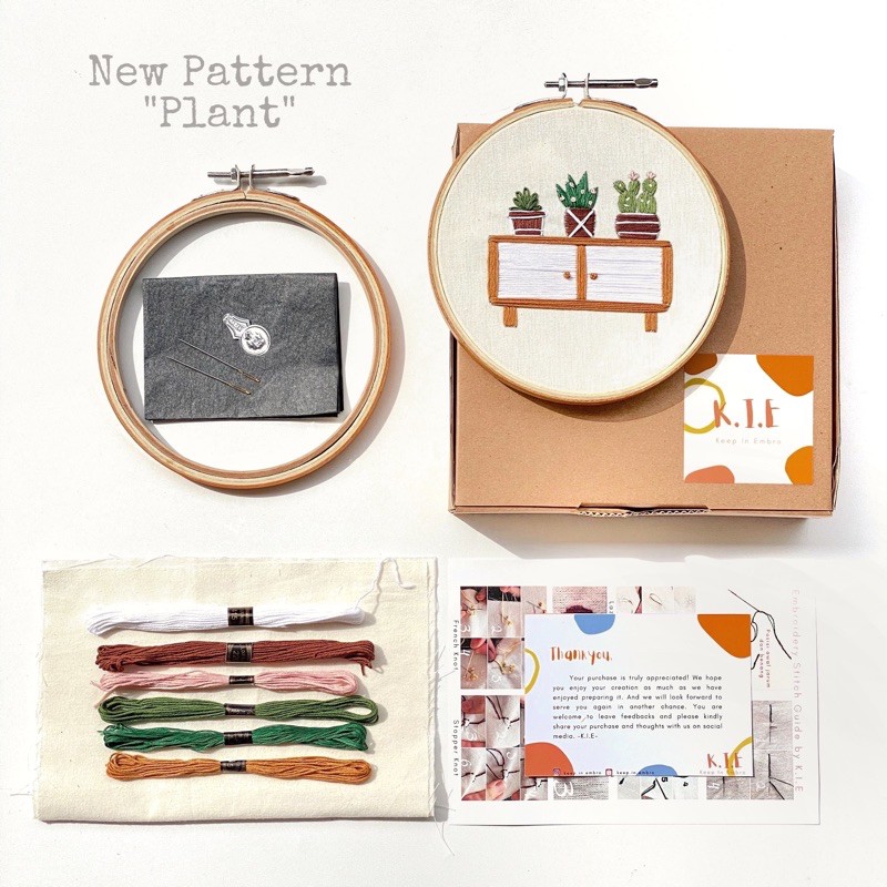 Jual EMBROIDERY KIT PACKAGE PLANT / Paket menyulam / Hand embroidery ...