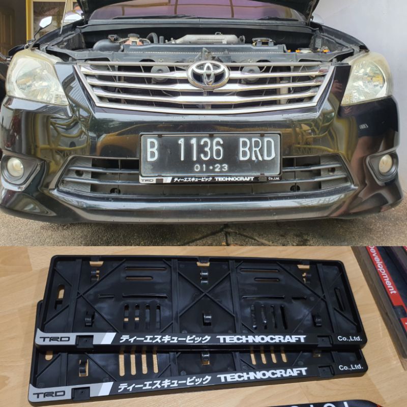Jual frame plat nomor toyota TRD technocraft Black edition | Shopee ...