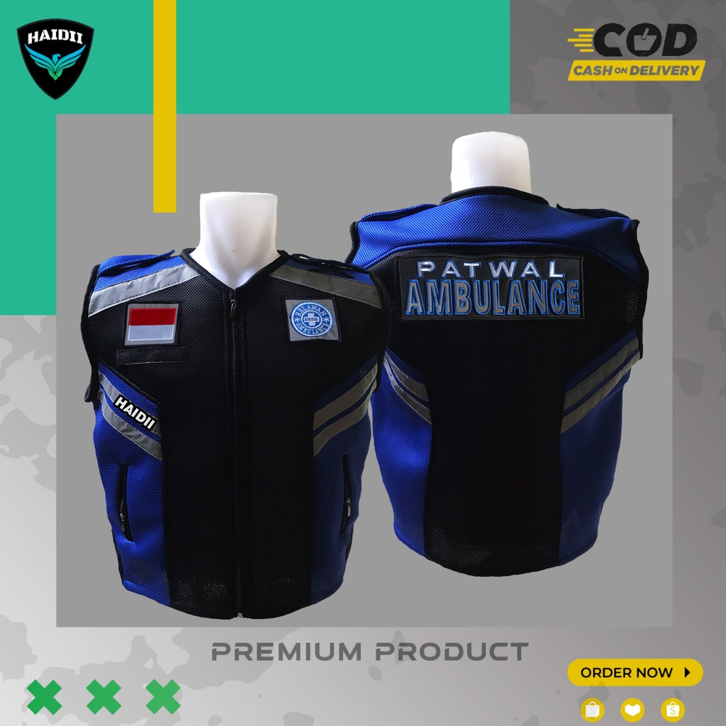 Jual Rompi Patwal Ambulance / Rompi Relawan Ambulance / Rompi ...