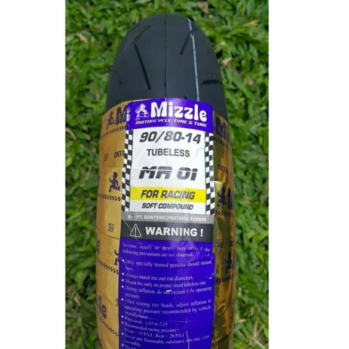 Jual BAN MOTOR MIZZEL MR01 90/80 RING 17 SOTF COMPOUND TUBLEES (harga ...