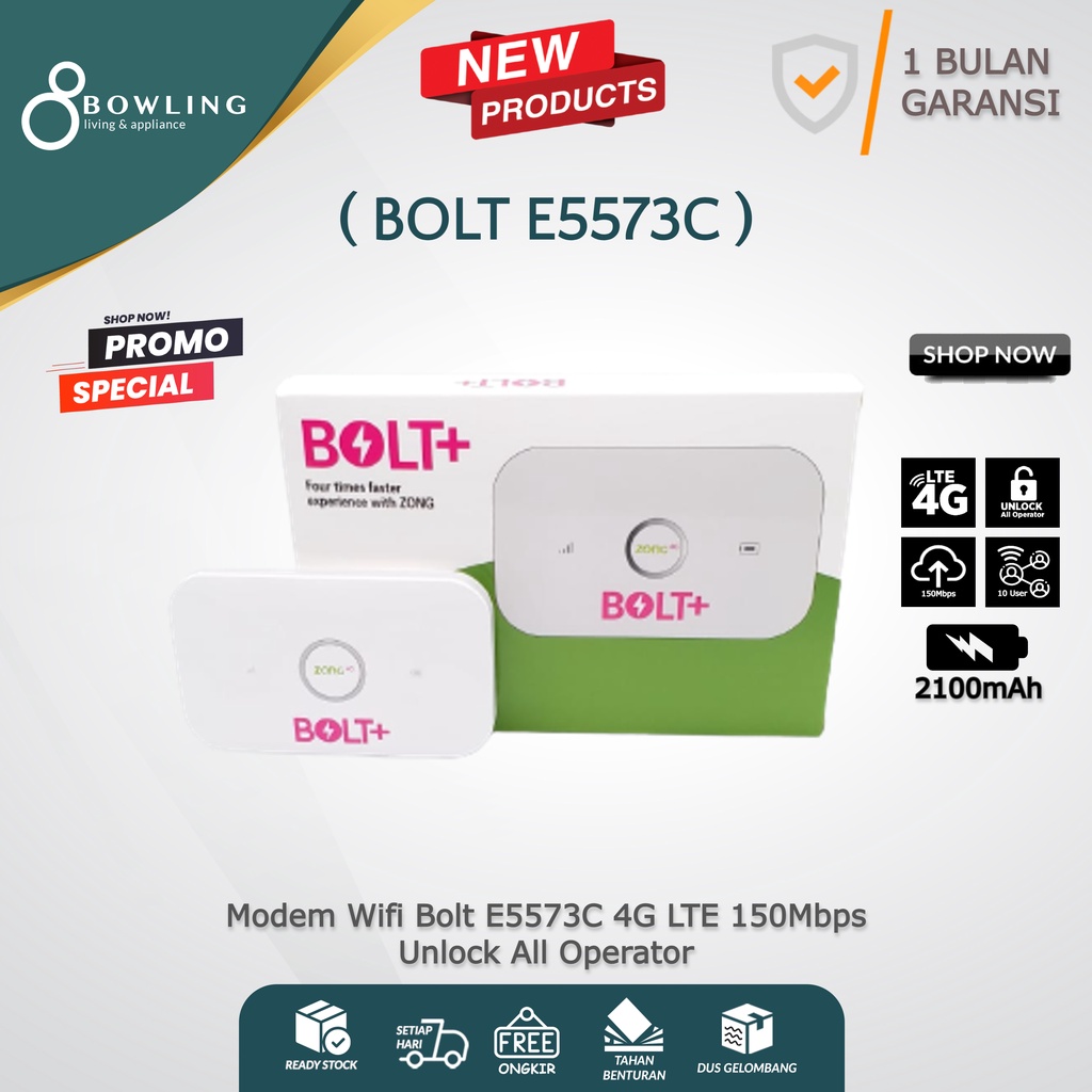 Jual Modem Wifi Mifi BOLT E5573 E5573C 4G LTE Unlock All Operator 1500mAh | Shopee Indonesia