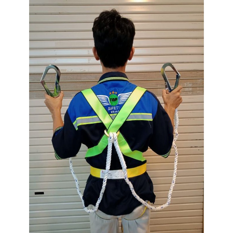 Jual Full body harness double hook / safety harnes | Shopee Indonesia