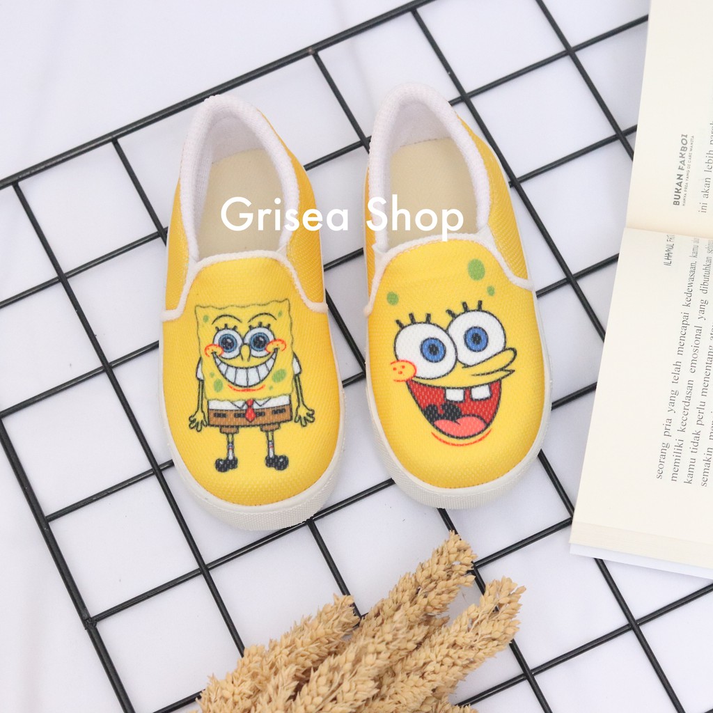 Jual Sepatu Anak Lucu Unisex Usia 1-5 Tahun Motif SpongeBob SquarePants ...