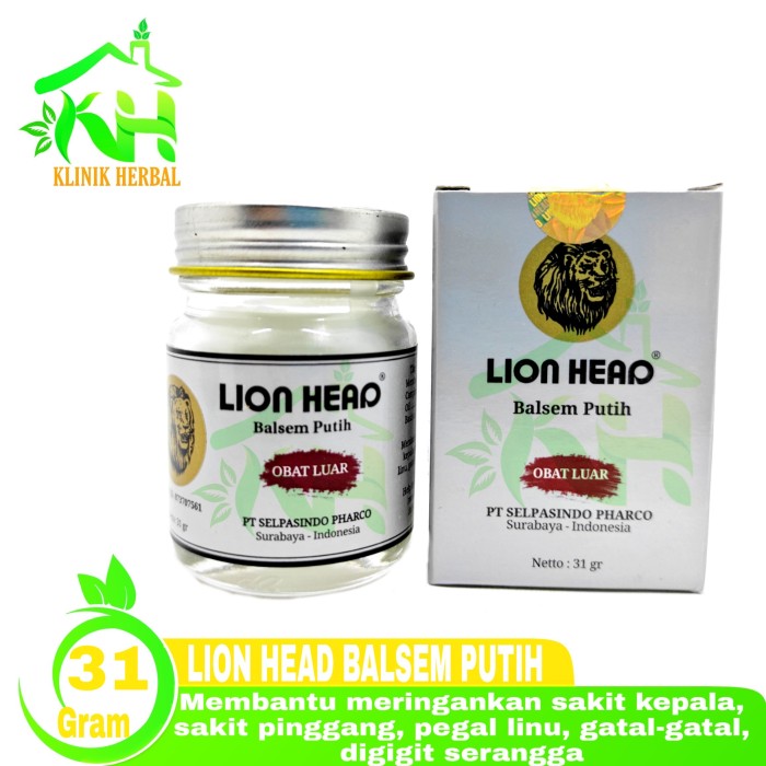 Jual Sambalsam- Balsem Putih Lion Head 31Gram -Tulang-Otot-Sendi ...