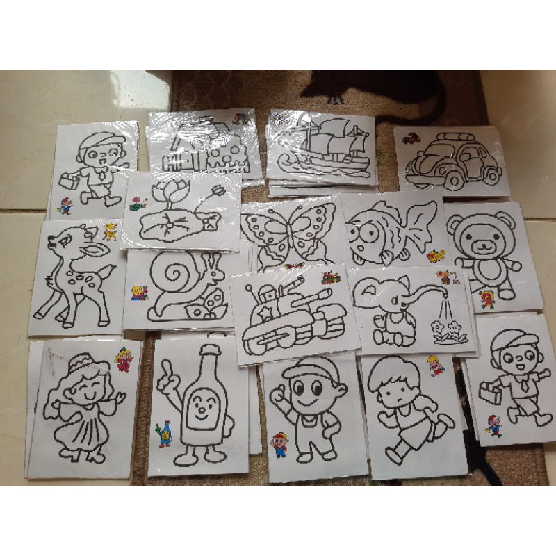 Jual Gambar Anak Mewarnai Kertas Sticker Glitter | Shopee Indonesia