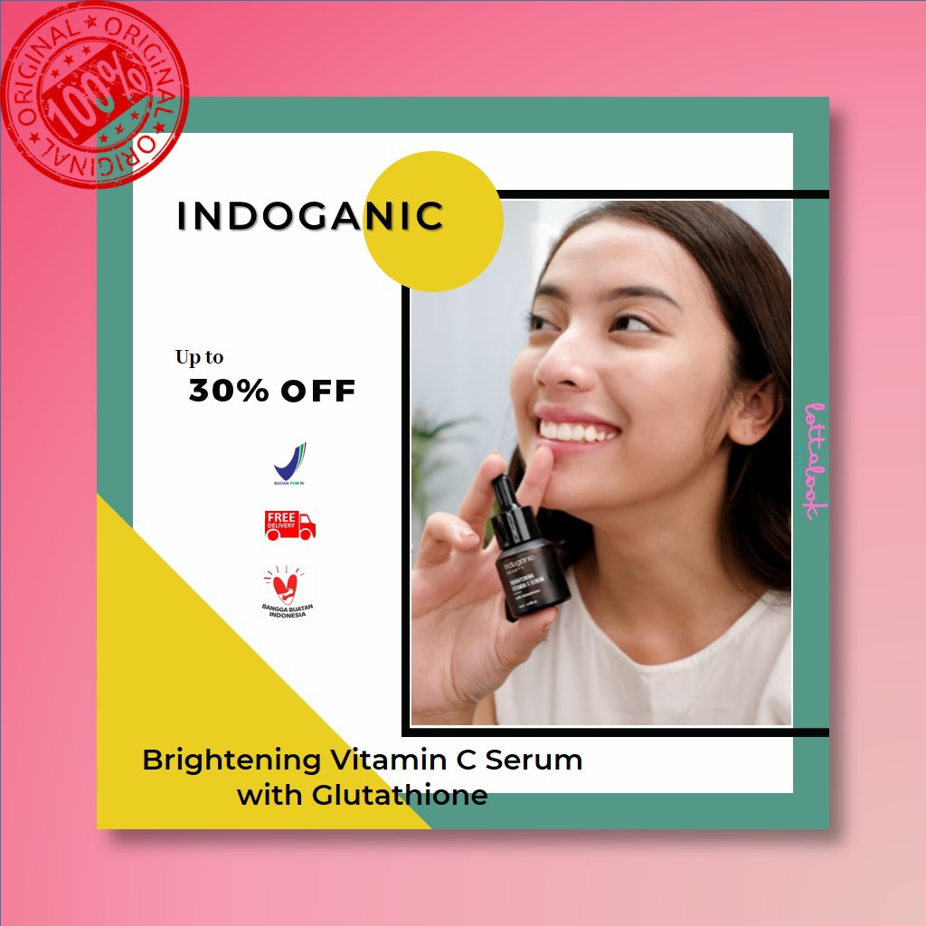 Jual Indoganic Brightening Vitamin C Serum with Glutathione (FREE ...