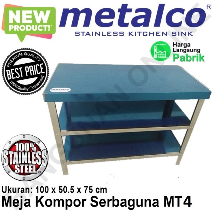 Jual (Packing Kayu) METALCO MT4 Meja Serba Guna / Meja Dapur / Kompor ...