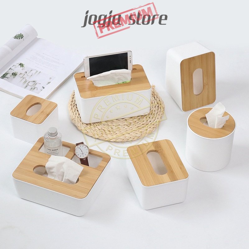Jual Kotak Tisu Bahan Kayu with Smartphone / Holder HP Mobile and ...