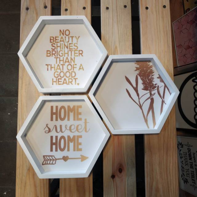 Jual Frame hexagonal tema gold | Shopee Indonesia