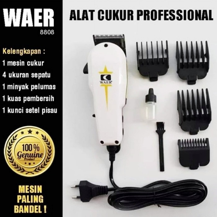 Jual Alat Cukur Rambut Elektrik WAER WA-8808 / Mesin Cukur Rambut Listrik / Hair Clipper ...