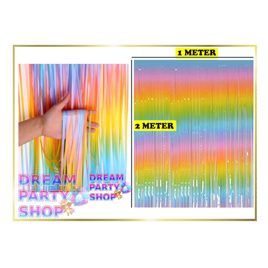 Jual Tirai Foil Biru Merah Silver Gold Backdrop Ulang Tahun/ Tirai ...