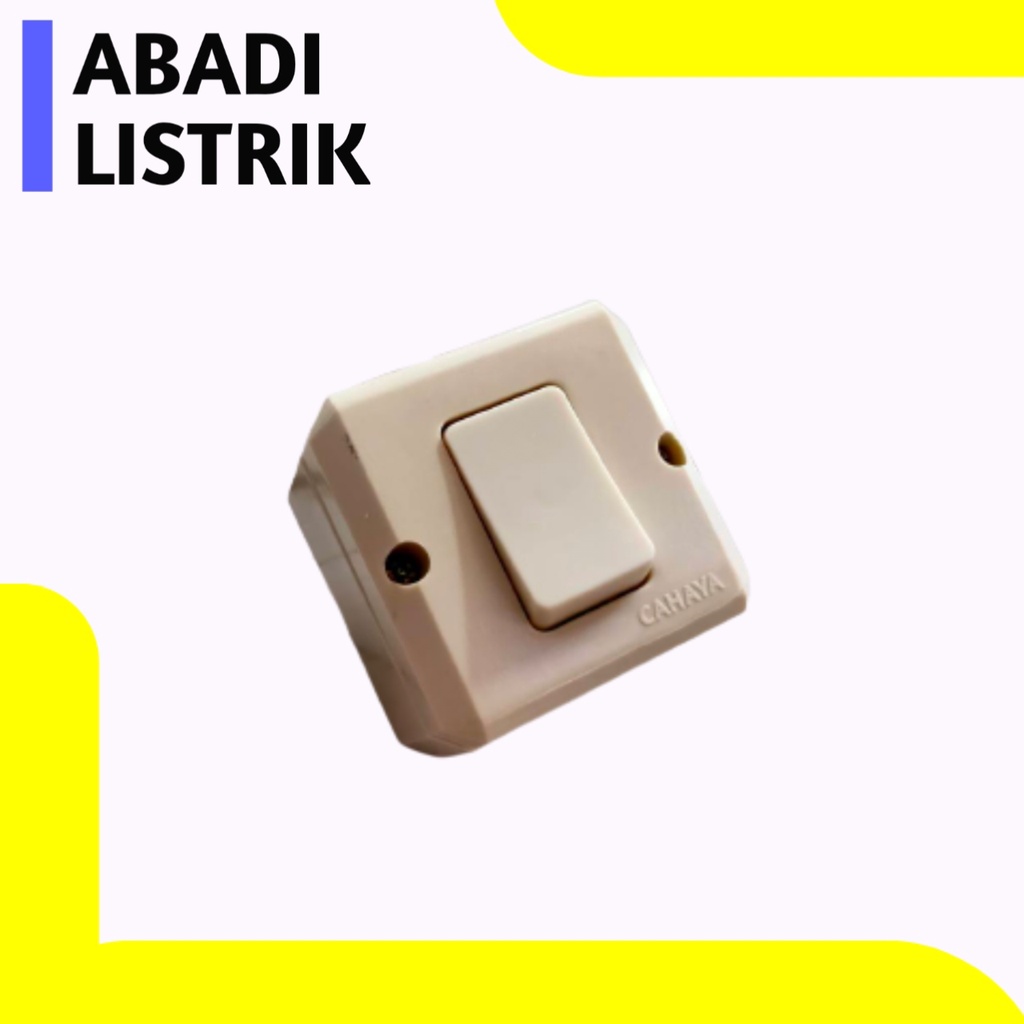 Jual Saklar single switch/tunggal OB tempel merk Cahaya warna putih ...