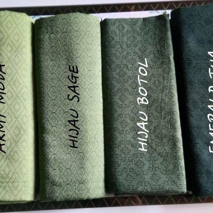 Jual kain dobby polos warna armi hijau sage hijau botol emerald ...