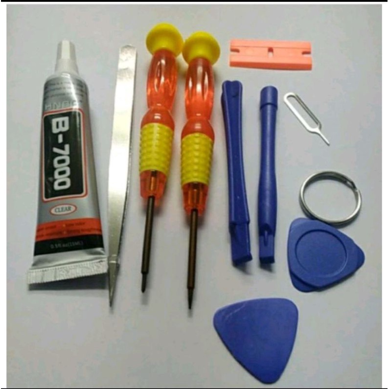 Jual obeng Hp set 10 IN 1 + lem b7000 15ml | Shopee Indonesia