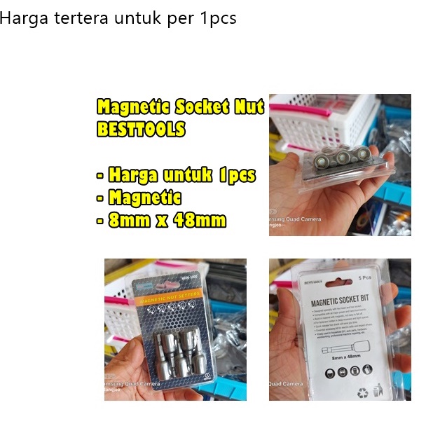 Jual mata bor sock baut roofing 8mm x 48mm / magnetic socket nut / mata ...