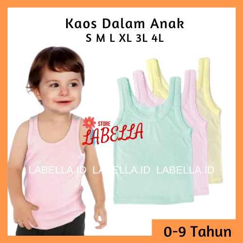 Jual Kaos Dalam / Singlet Warna Anak 0-9 Tahun KIKI Size S M L XL 3L 4L TUL TUL - LABELLA ...