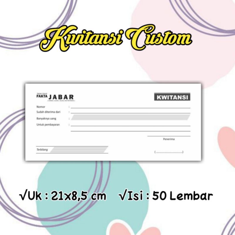 Jual KWITANSI CUSTOM 1Ply/2Ply Uk 1/4 Folio | Shopee Indonesia