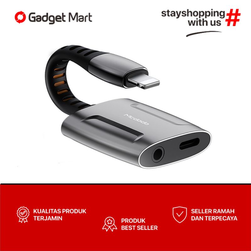 Jual McDODO Audio Adaptor CA-6340 Lightning To Lightning + DC 3.5mm ...