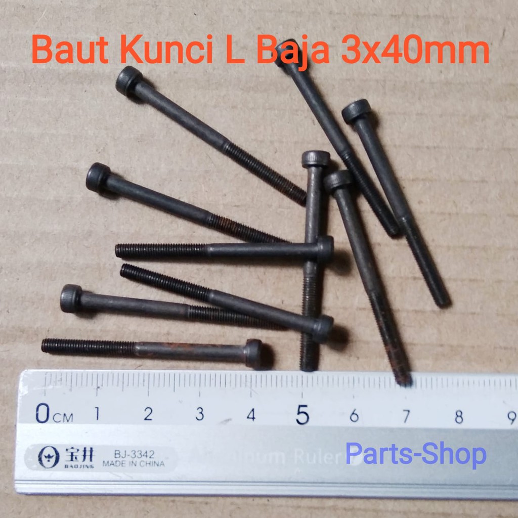 Jual 10pcs Baut M3 40mm Baud Kunci L 2.5mm 3x40mm Baja Hitam | Shopee ...