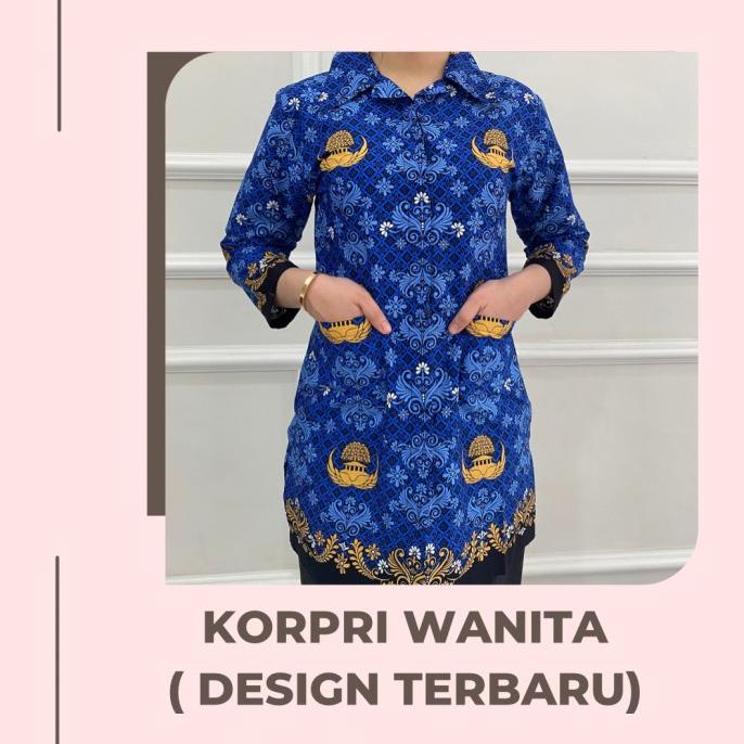 Jual SERAGAM BATIK BAJU KORPRI WANITA TERBARU / BAJU BATIK KOPRI BARU | Shopee Indonesia