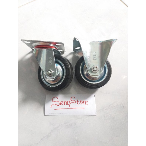 Jual Roda karet 3" hidup atau mati pilih ukuran | Shopee Indonesia
