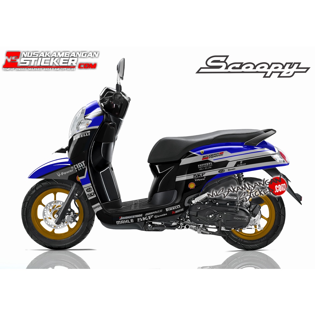 Jual Stiker SCOOPY NEW FERRARI BIRU | Shopee Indonesia