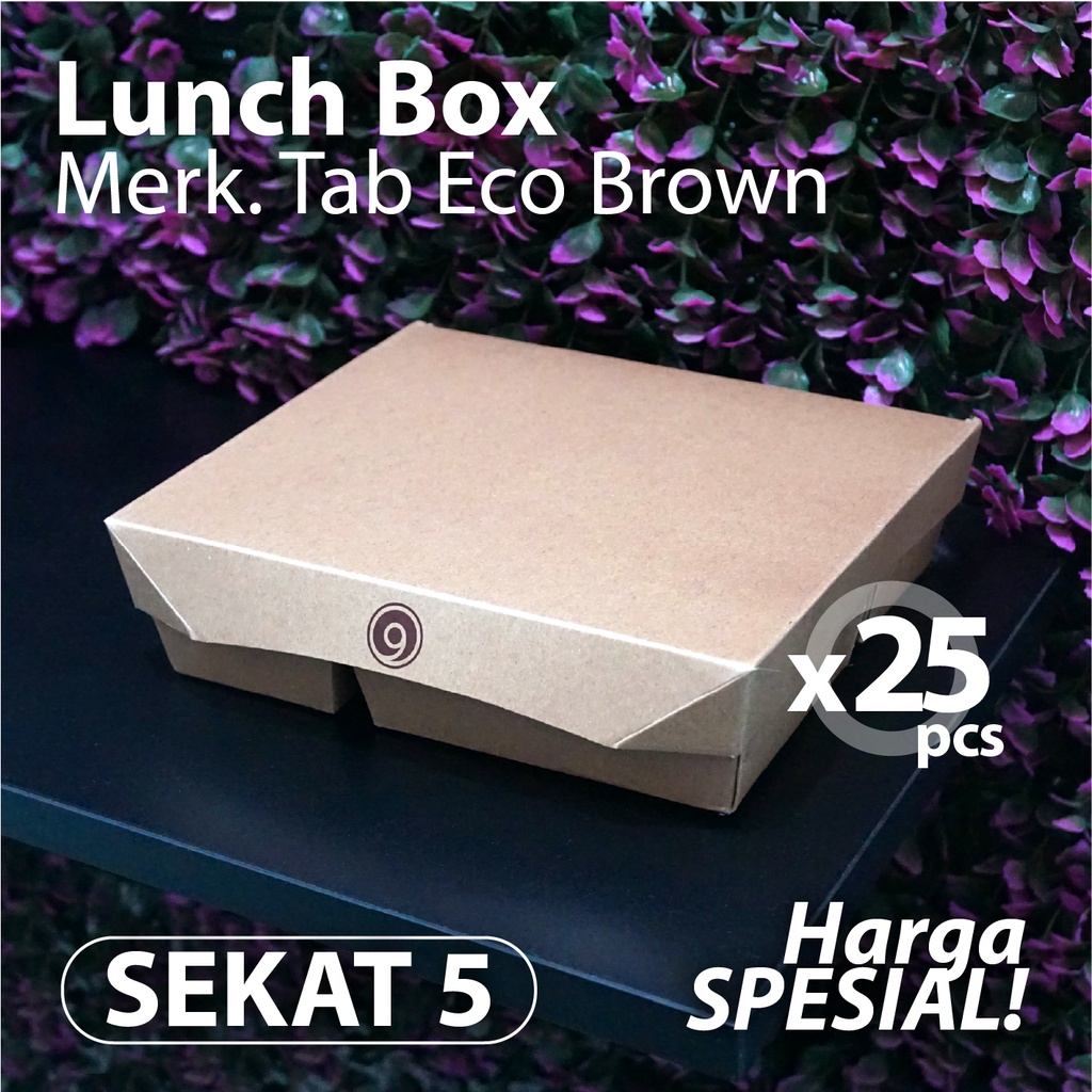 Jual Paket 25 pcs - Paper Lunch Box - Partisi Sekat 5 - Merk. Tab Eco ...