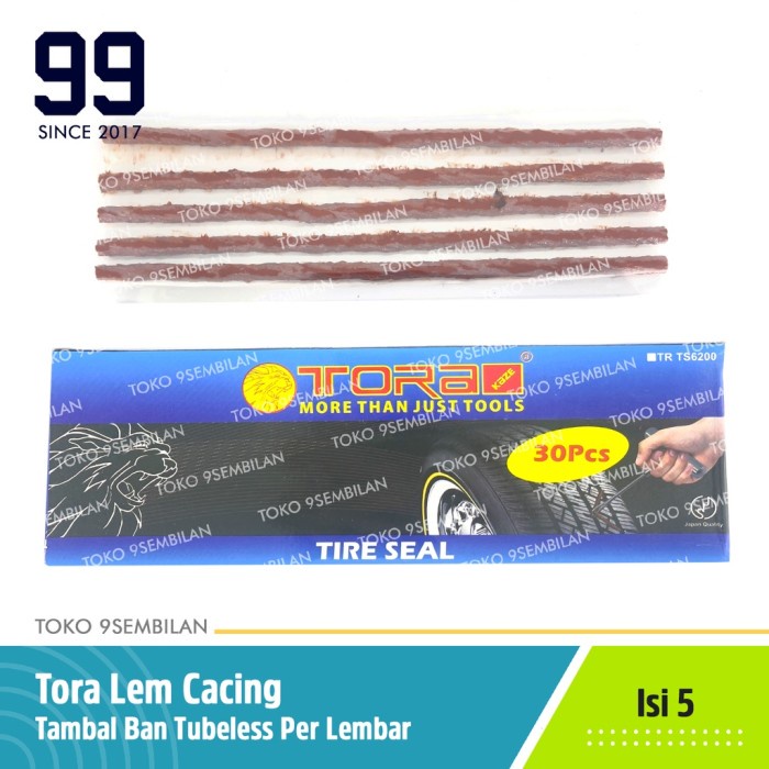 Jual Tora Lem Cacing Karet isi 5Pcs Tambal Roda Ban Tubles Tubless ...