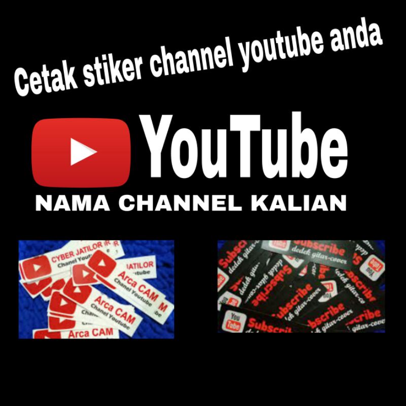 Jual cetak stiker logo / nama channel youtube kalian | Shopee Indonesia