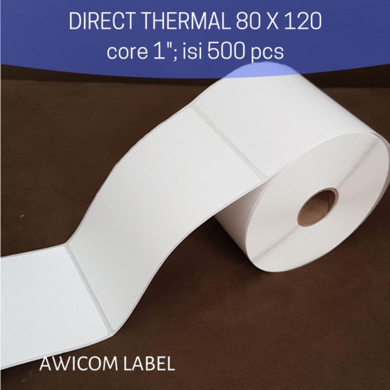 Jual Label Barcode Direct Thermal 80x120 (NON PREMIUM) 80 x 120 core 1" isi 500 pcs | Shopee ...