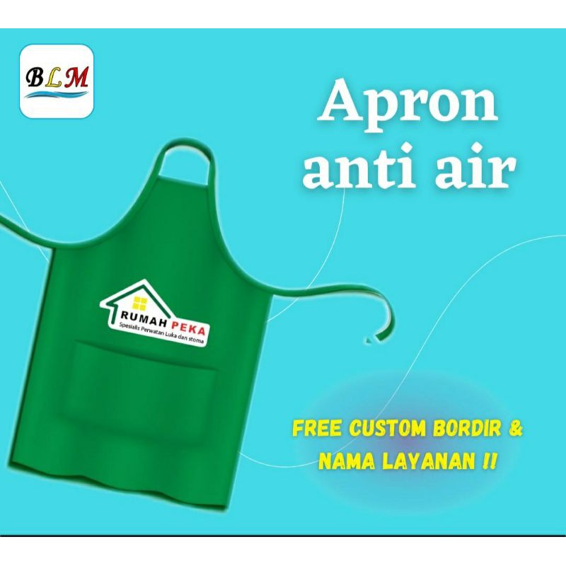 Jual Apron Anti Air Custom Nama Layanan/Logo | Shopee Indonesia