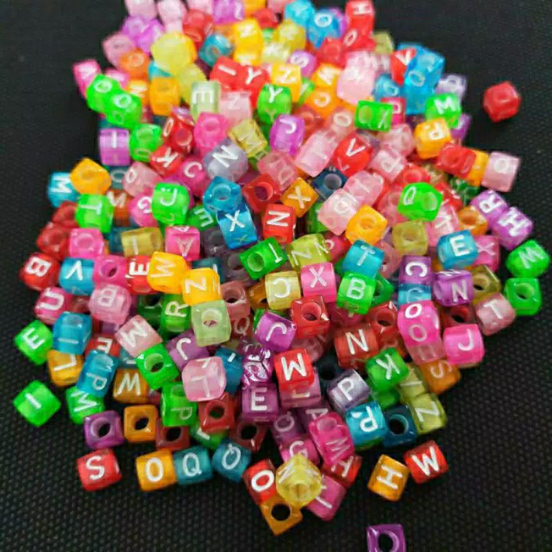 Jual 20GRAM MOTE Manik Huruf K 5mm - Manik huruf - Mote huruf 5mm ...