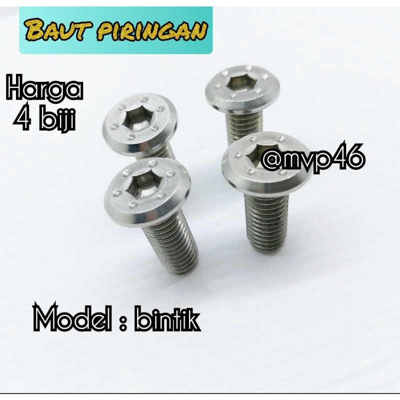 Jual BAUT DISC PIRINGAN CAKRAM PROBOLT STAINLESS HARGA SATUAN HONDA YAMAHA UNIVERSAL | Shopee ...