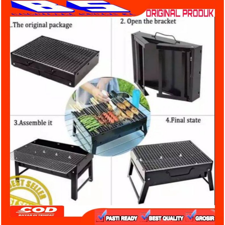 Jual [BS] ALAT PANGGANGAN PORTABLE BBQ BARBEQUE GRILL SOSIS BASO SATE ...