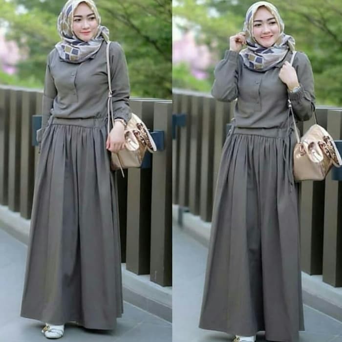 Jual Model Gamis Simple Tapi Mewah Terbaru/ El Gros 2 - Maxi Aaliyah Ld 100Cm Fabric Waffl VY729 ...